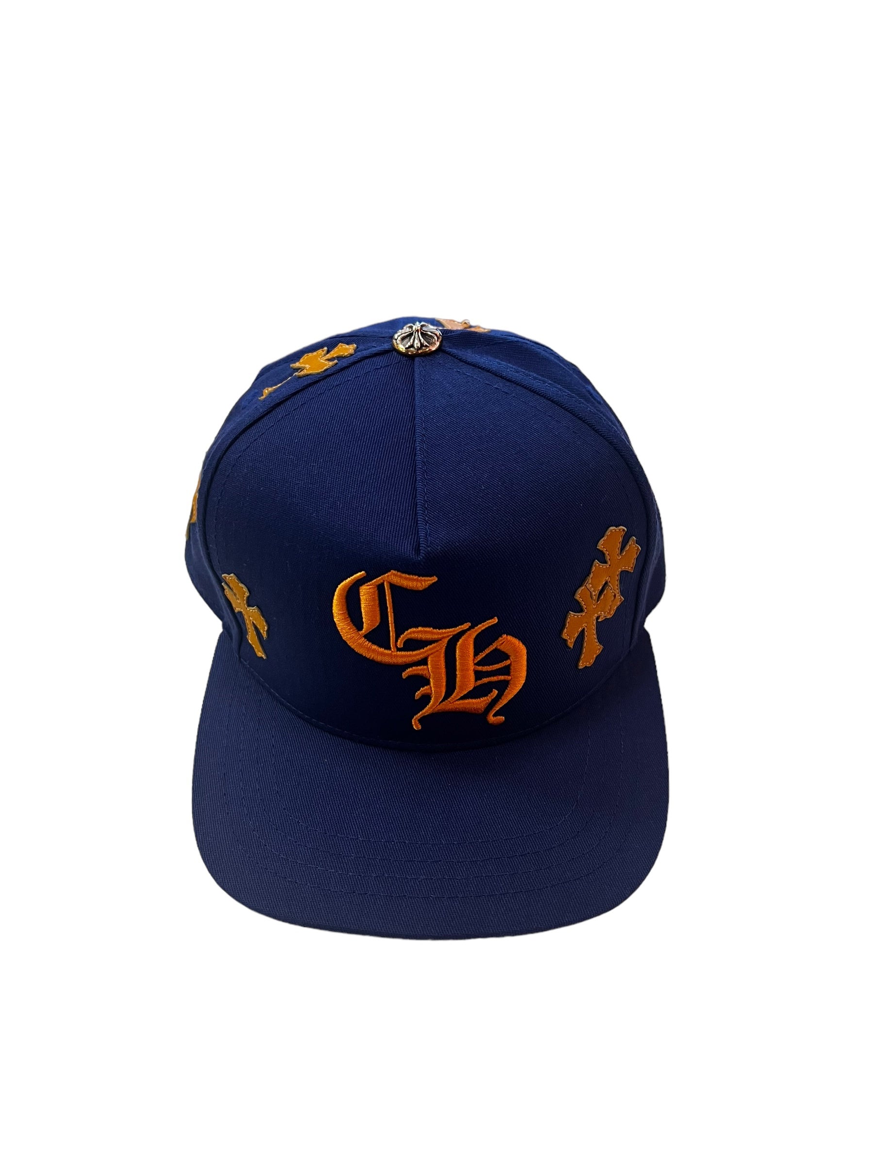 Chrome Hearts CH Hat Leather Cross Blue/Orange | Heat Archive Columbus