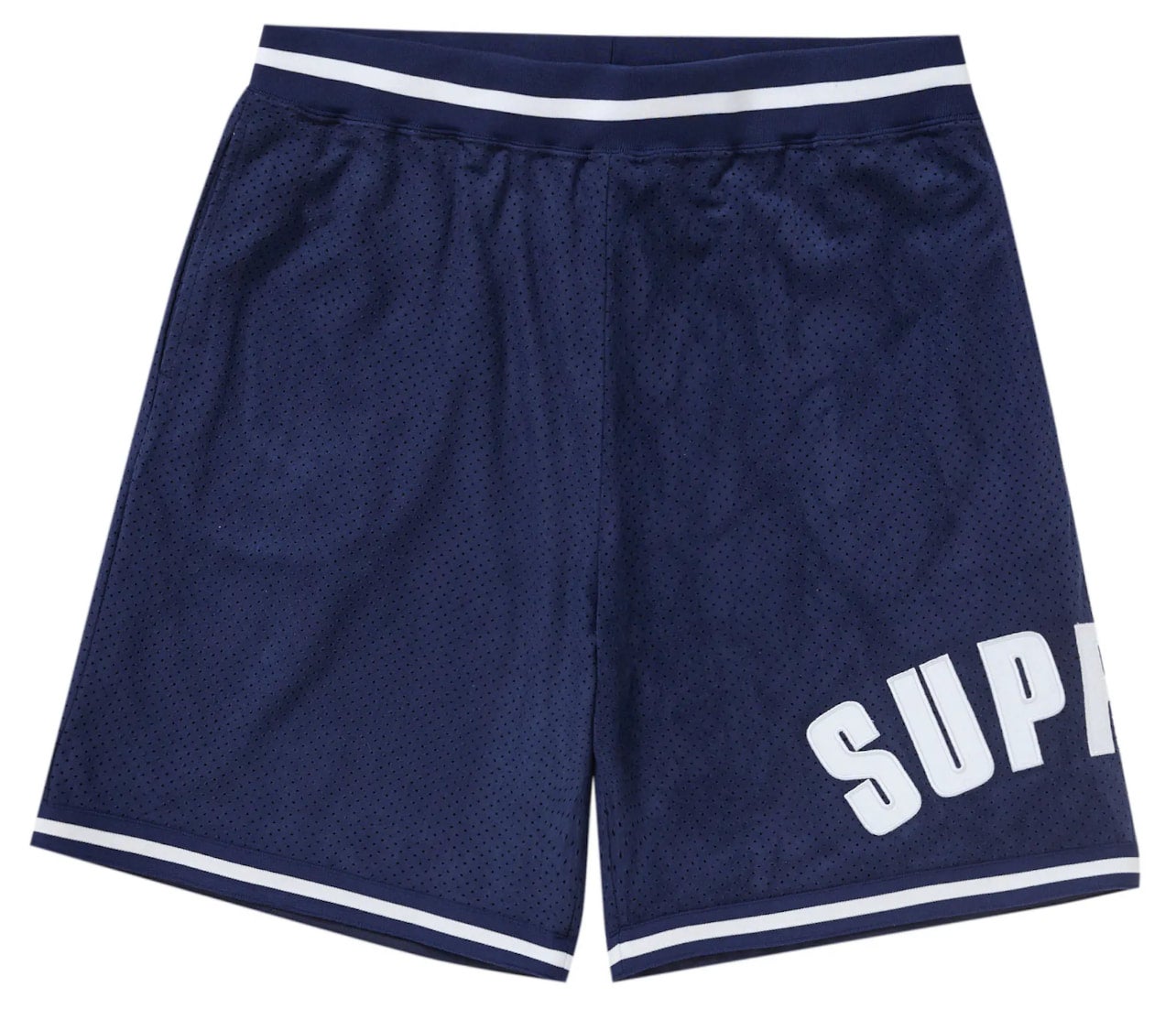 Supreme Ultrasuede Navy Mesh Shorts | Heat Archive Columbus